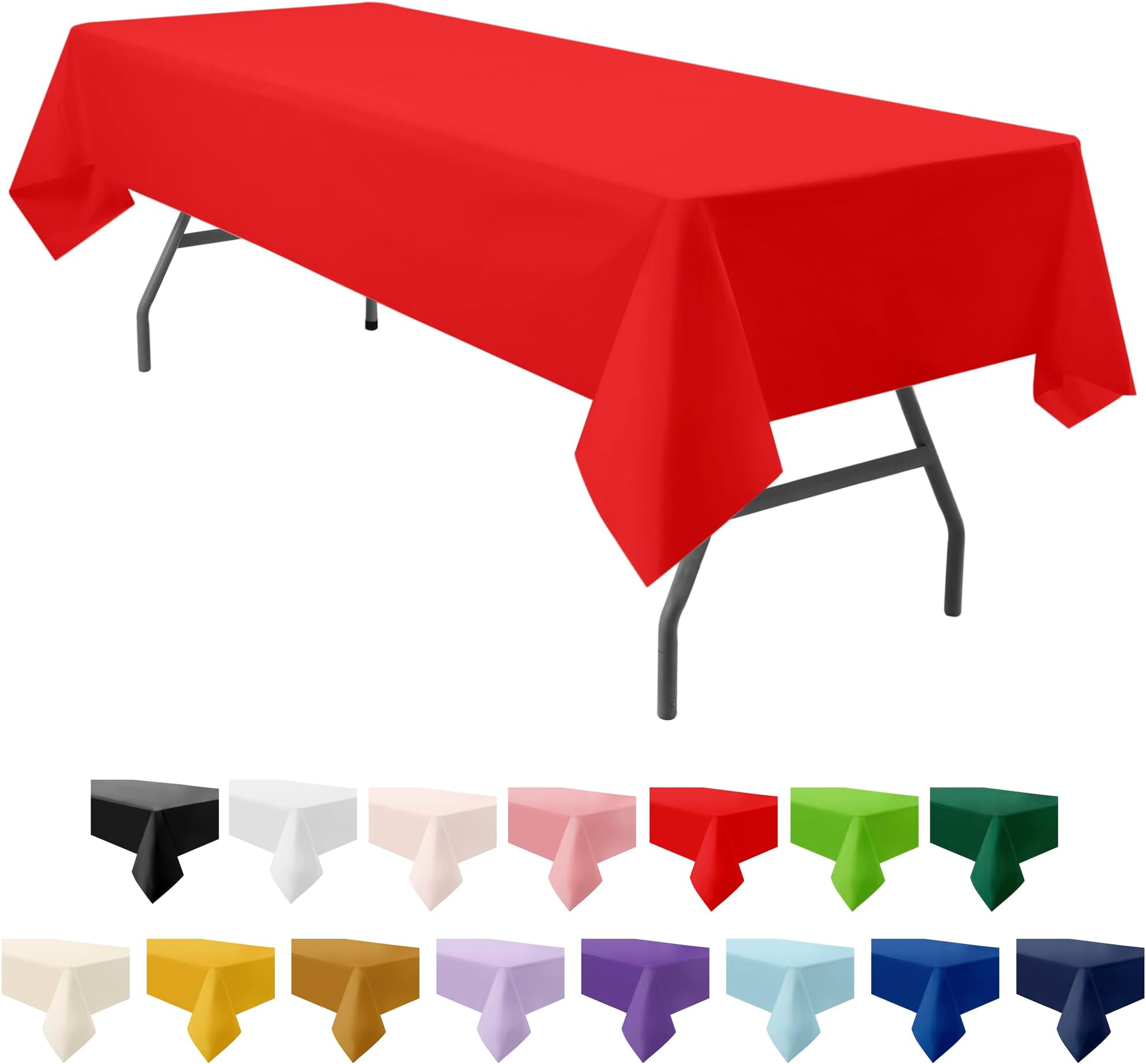 Amazon.com: Red Plastic Tablecloths 2 Pack Ruby Disposable Table Covers ...