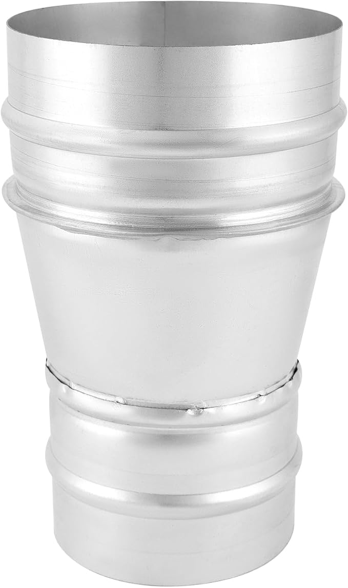 QWORK 5" to 4" Duct Reducer, 8.5" Long Steel HVAC Round Reducer Duct ...