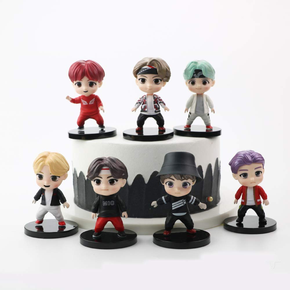 Buy 7PCS BTS Characters Set Of Action Figure Toys Cake Toppers Fingure ...