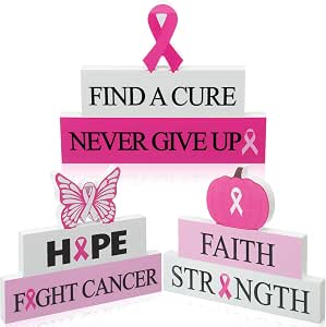 Amazon.com: Colingmill 3 Set Breast Cancer Awareness Table Centerpiece ...