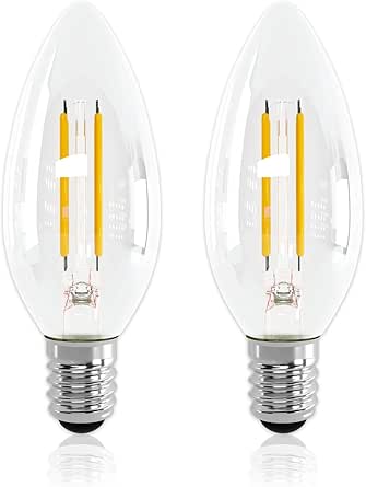Amazon.co.jp: LUTW LED Bulbs, E17 Base, Chandelier Bulbs, 40W Equivalent, C35 Bulb Color, Edison ...