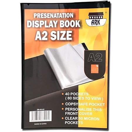 A2 Black Presentation Display Book by Ark (40 Pockets A2 (Single ...