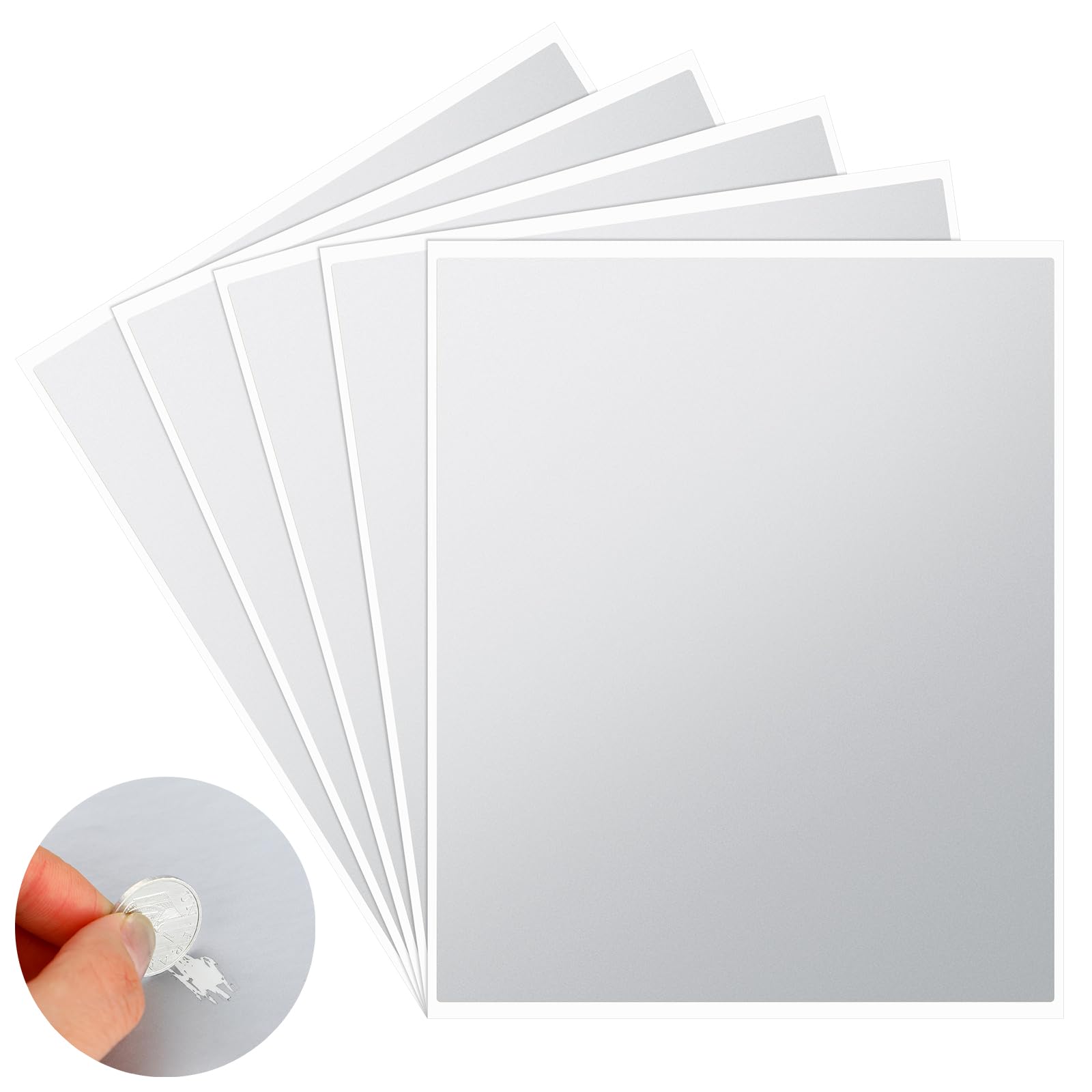 5 Pieces 23.5 x 20cm Scratch Off Sticker Sheets, DIY Scratch Off Labels ...