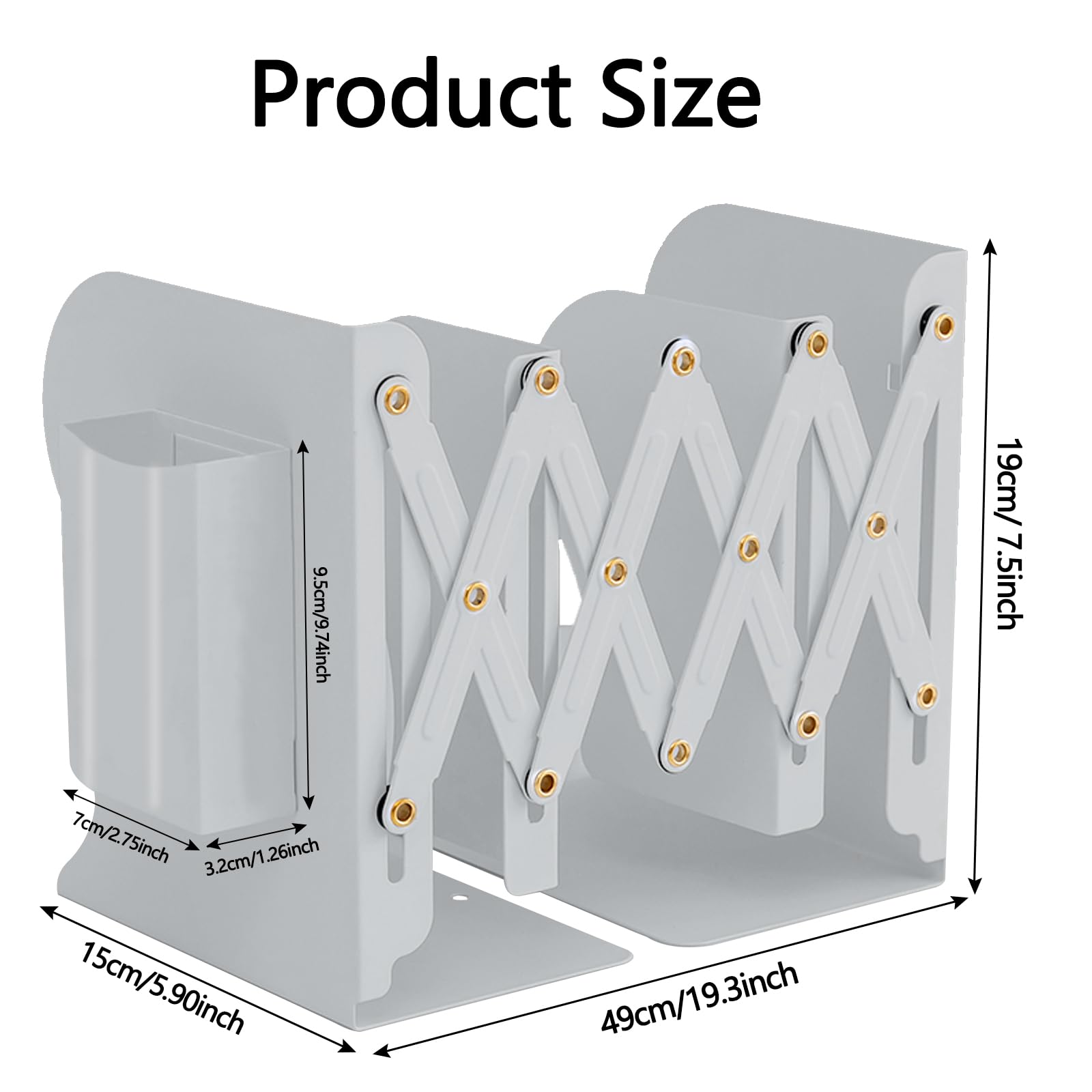 Book Ends – Adjustable Metal Book Ends for Shelves, Heavy Duty ...