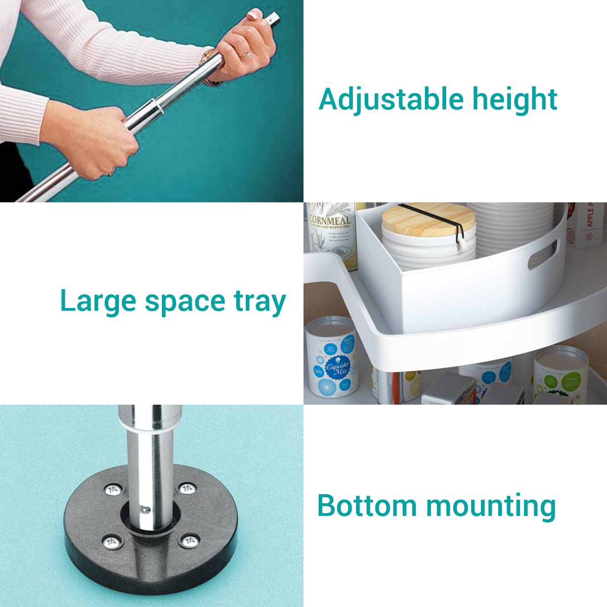 Snapklik.com : UBACKS 24 Inch Lazy Susan Kitchen Cabinet Organizer