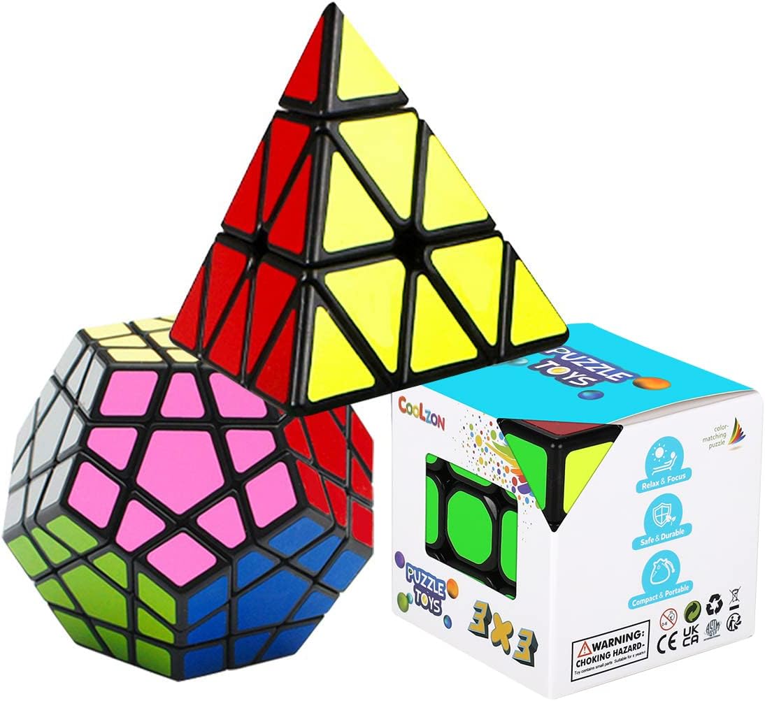 Coolzon Zauberwürfel Speedcube Set, Puzzle Cube Set 3x3 + Pyraminx ...
