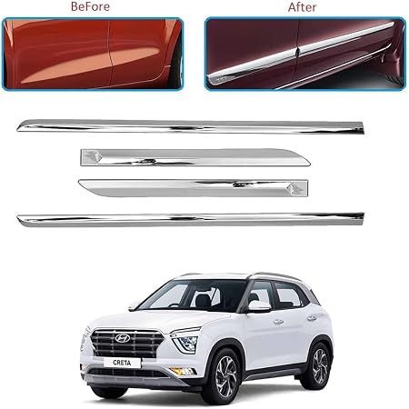 Auto_Smart_Look Car Door Side Beading Chrome for Hyundai Creta 2020 ...