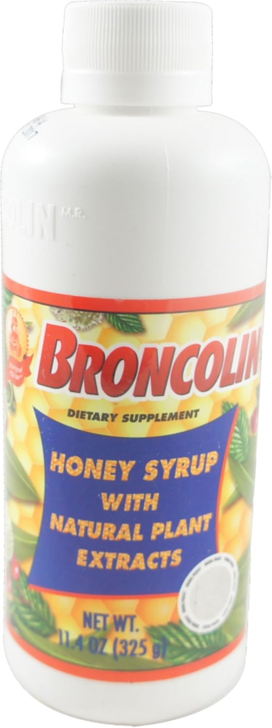 Amazon.com: Broncolin Honey Cough Relief Syrup with Natural Plant ...