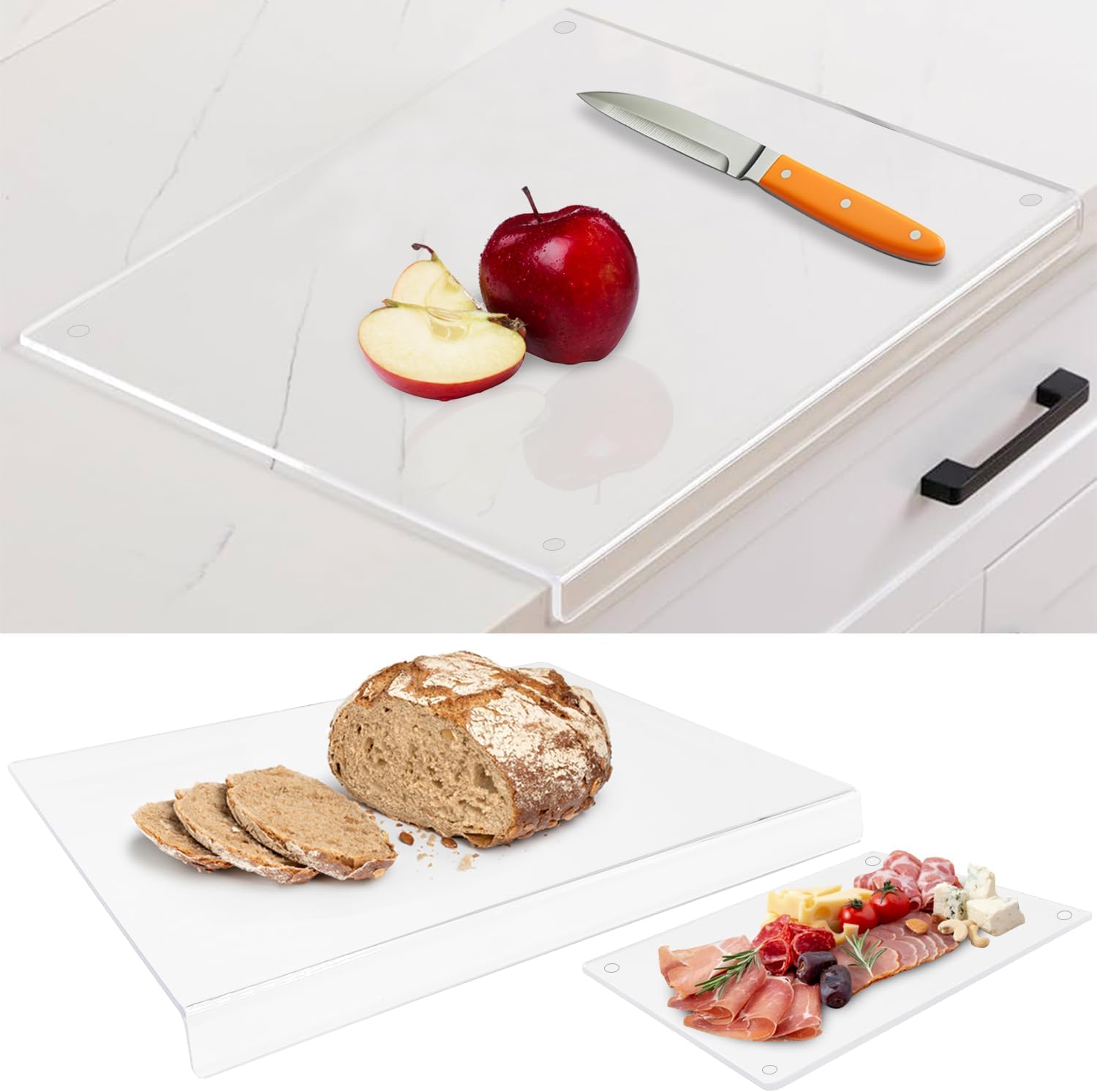 Amazon.com: Eggssentials Acrylic Cutting Boards - Pack of 2: Extra ...