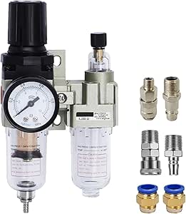 Amazon.com: Air Compressor Pressure Reducing Valve Pneumatic Water Oil Separator Manual Drainage ...
