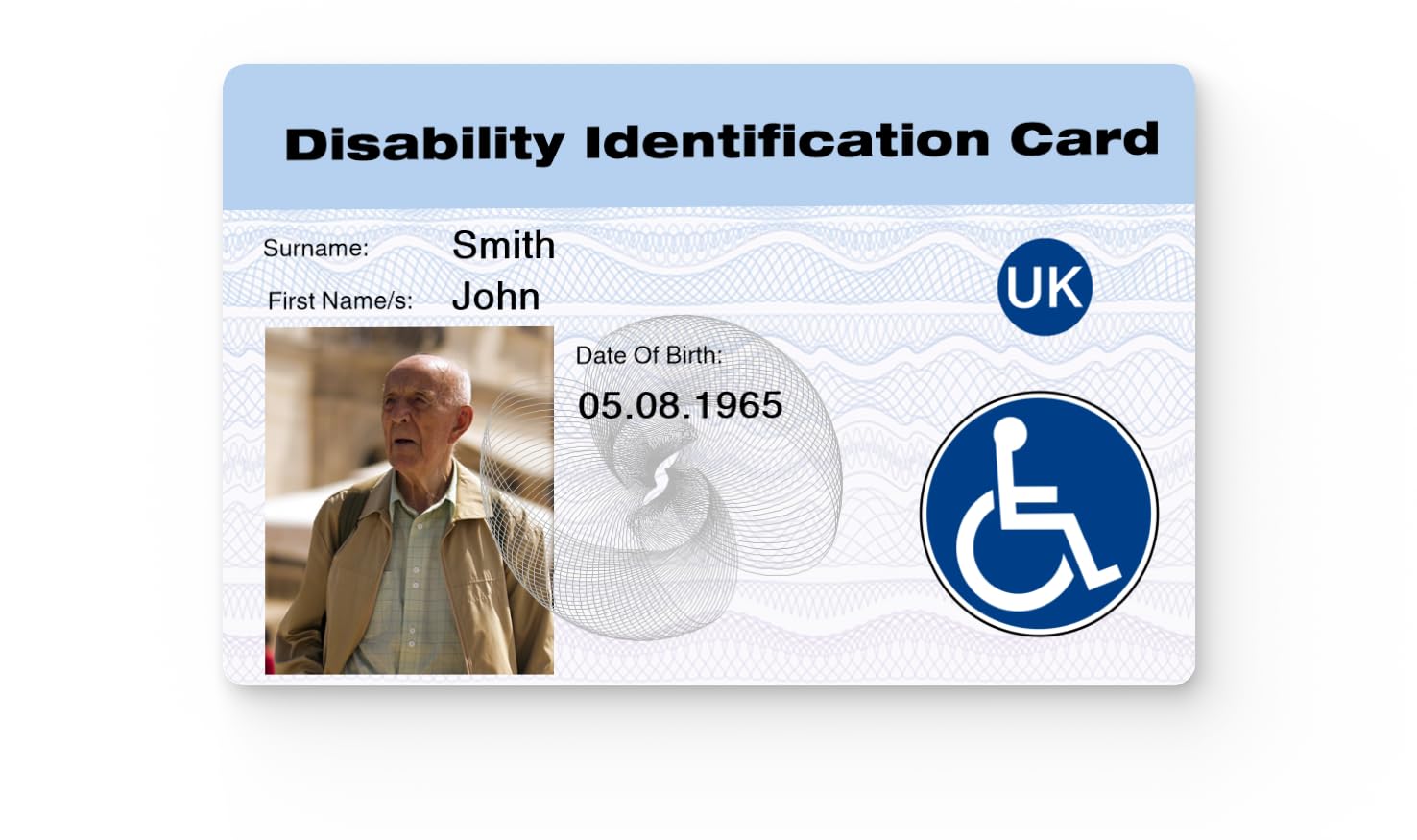 Disability Badge UK - Mobility Support ID Card with Photo - Handicap ...