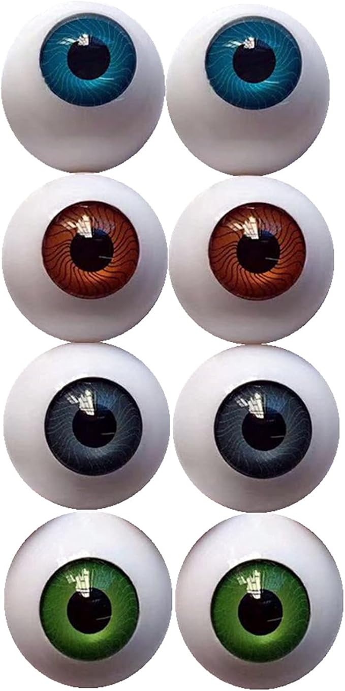 Amazon.com: DoubleWood Halloween Eyeballs 4 Pairs of 4 Colors 26mm Half ...