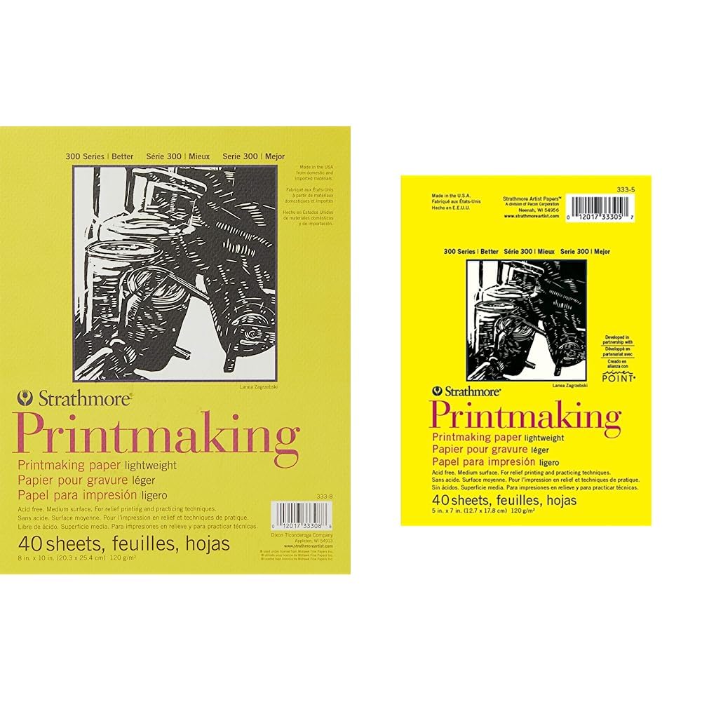 Amazon.com: Strathmore 300 Series Printmaking Paper Pad, Glue Bound ...