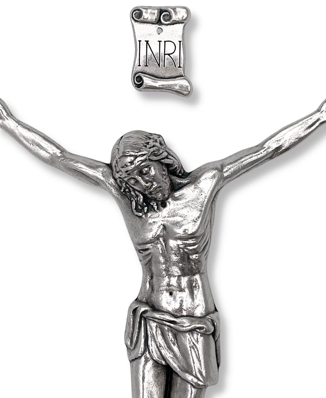 Amazon.com: Silver Oxidized Corpus - 6 1/4" (16cm) w/INRI Plaque: Caritas et Fides: Books