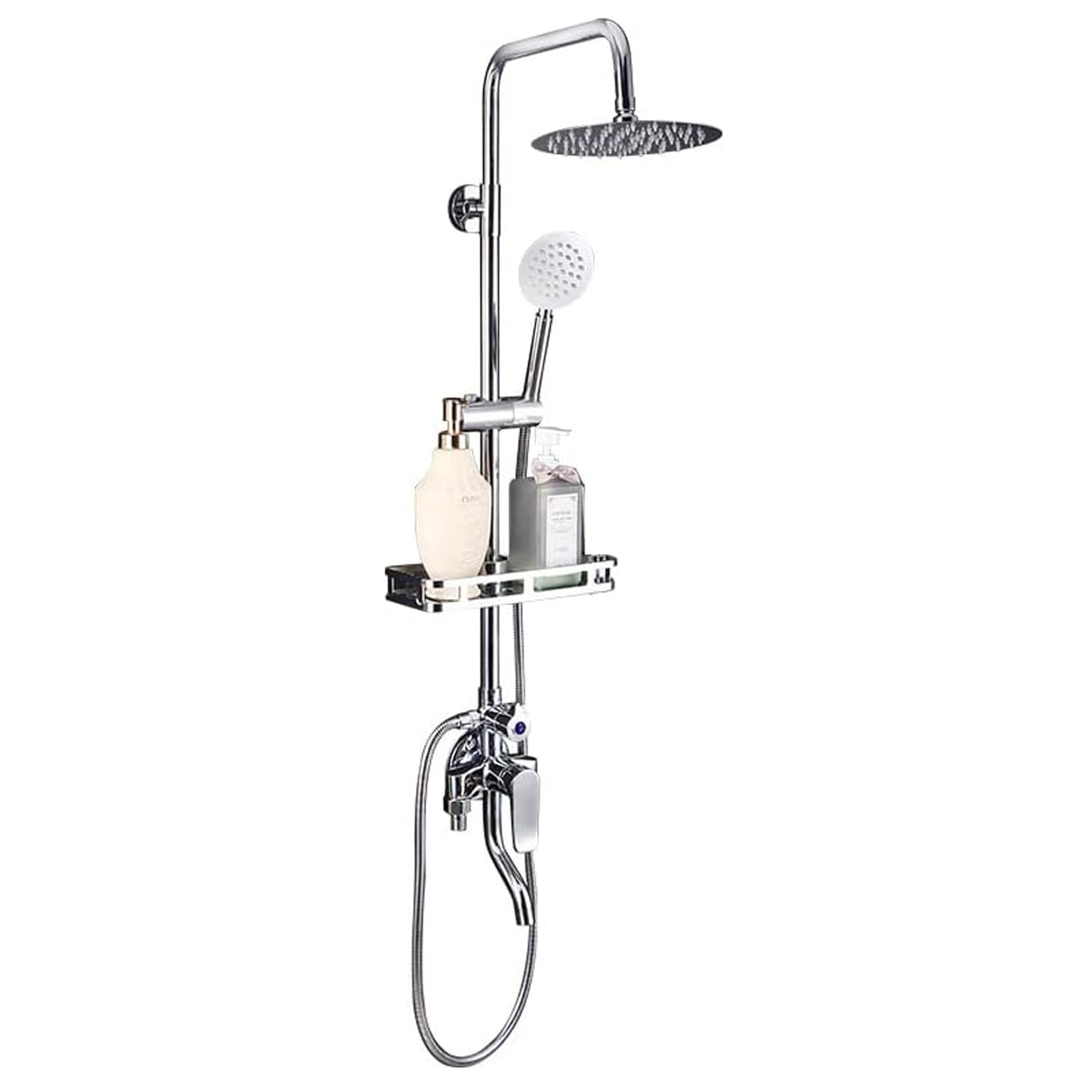 Stainless Steel 304 Silver Shower Faucet Set, Wall Mount Triple ...
