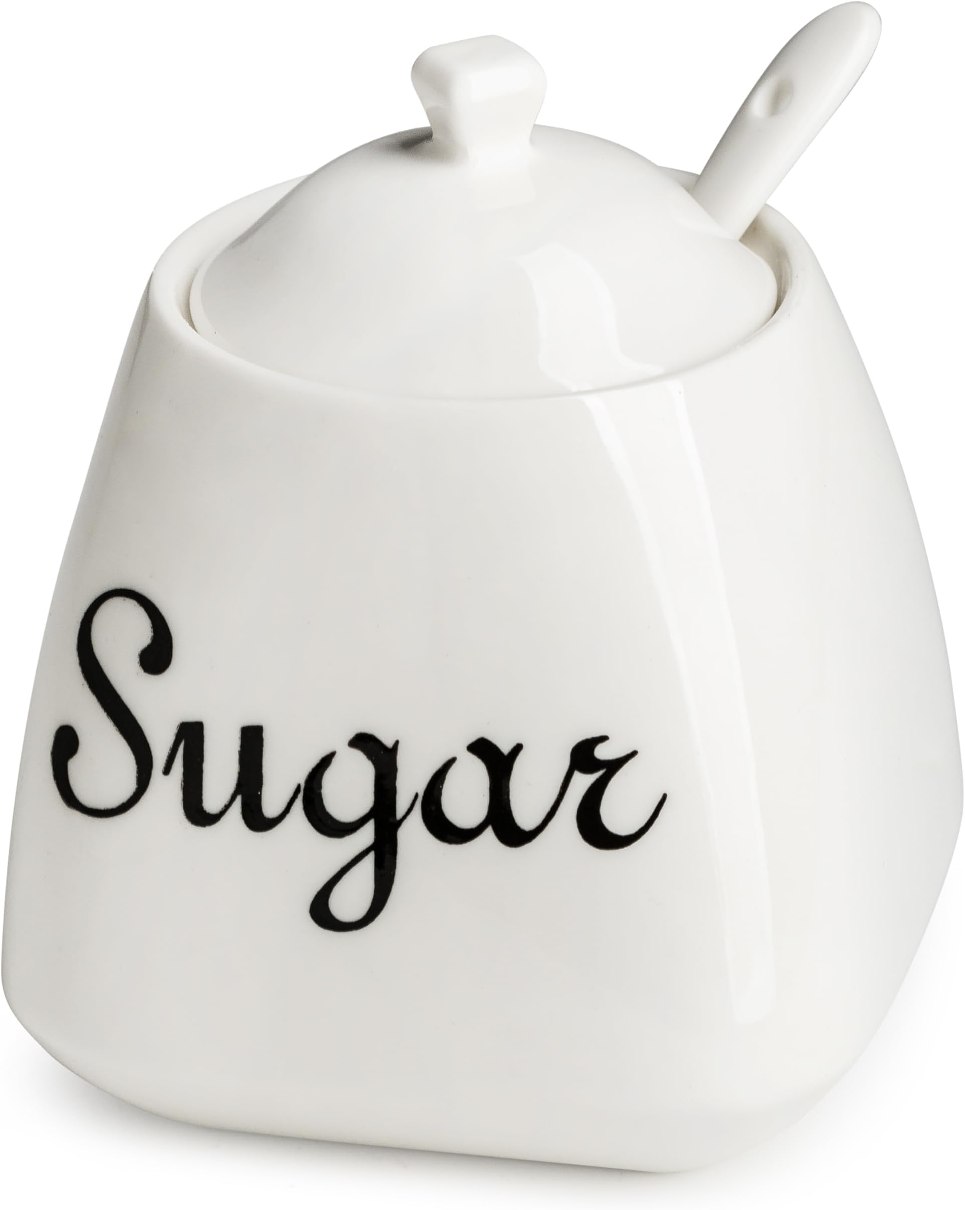 Amazon.com | Phinnia Ceramic Sugar Bowl with Lid and Spoon, 12 oz ...