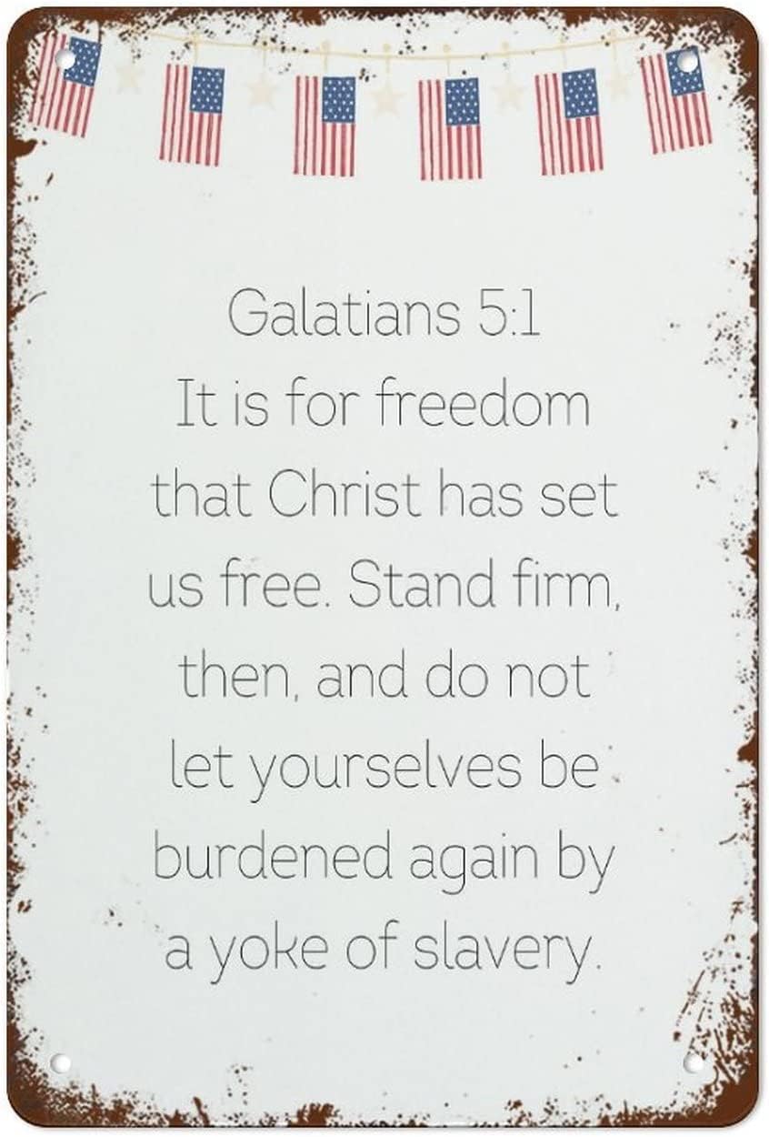 Amazon.com: Metal Tin Sign Patriotic Wall Art Digital Print Bible ...