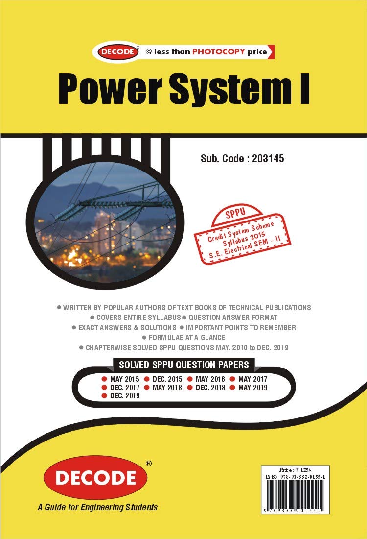 Amazon.com: Power System I for SPPU 15 Course (SE - II - Electrical - 203145) - 2020 Edition ...