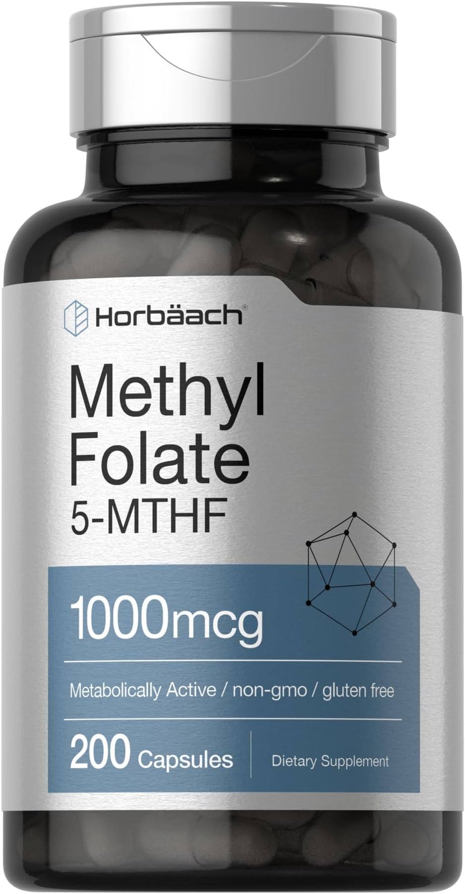 Amazon.com: Horbäach Methyl Folate Supplement | 1000 mcg | 200 Capsules ...