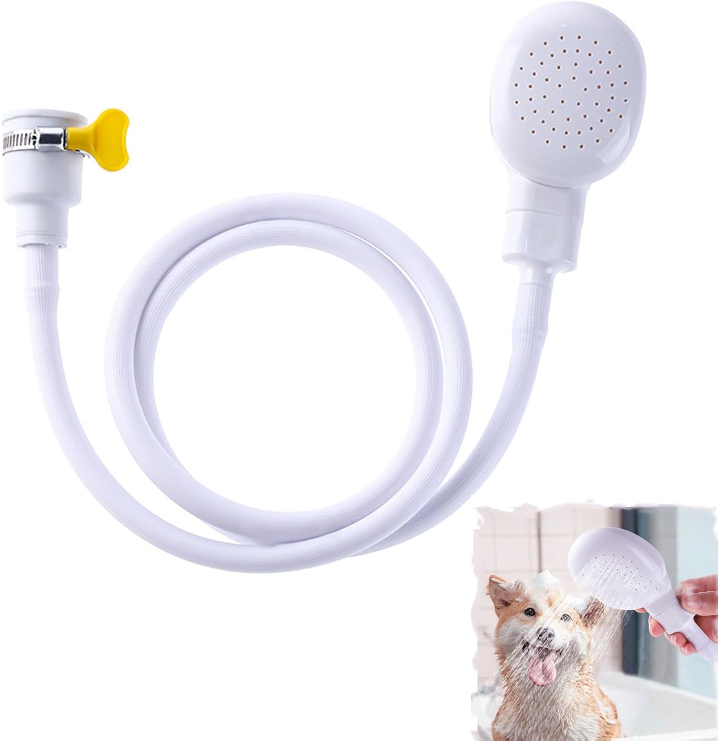 Wmzjnljy White Bath Sink Single Tap Handheld Shower Attachment Shower ...
