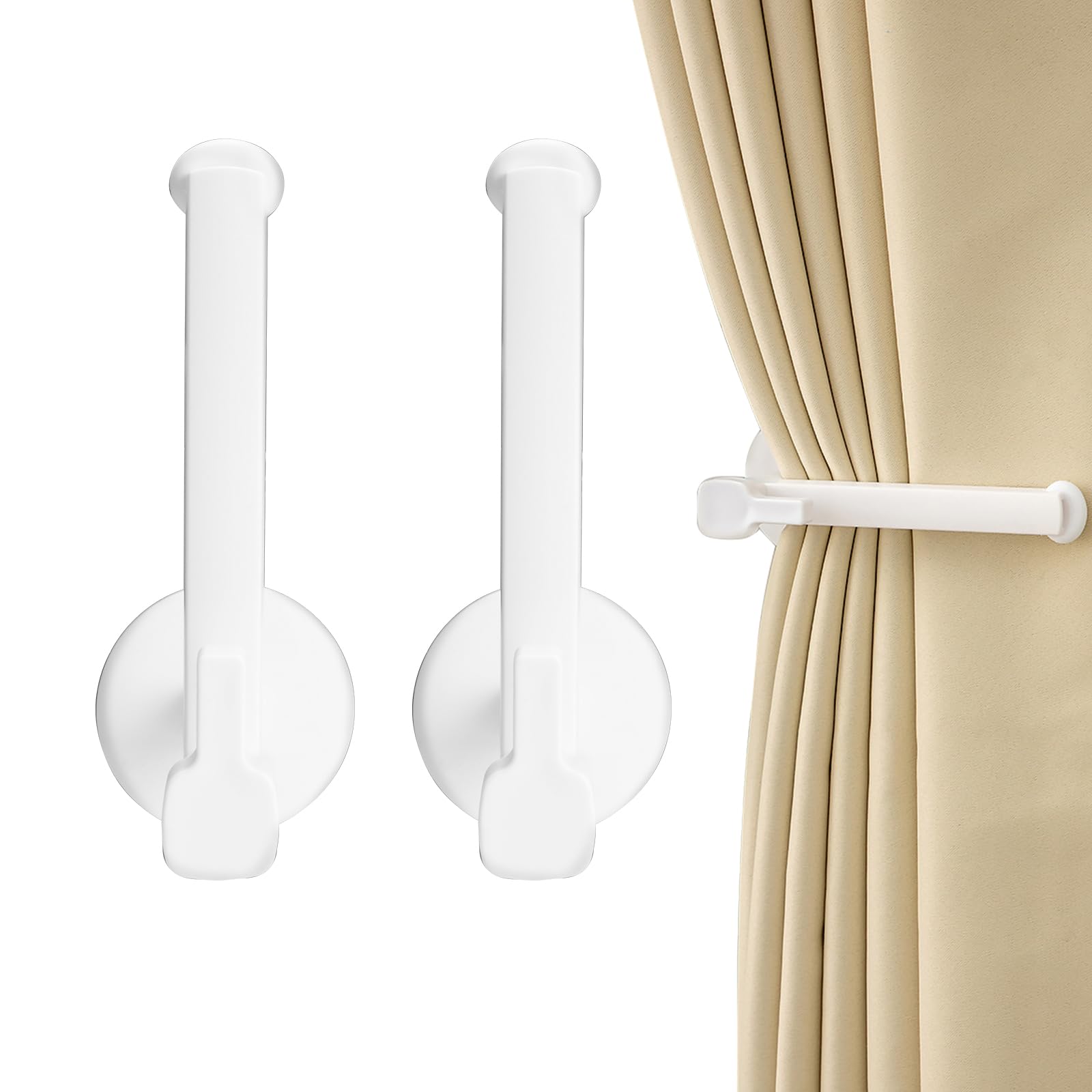 Amazon.com: Adorila 2 Pack Curtain Holdbacks Wall Mounted, Self ...