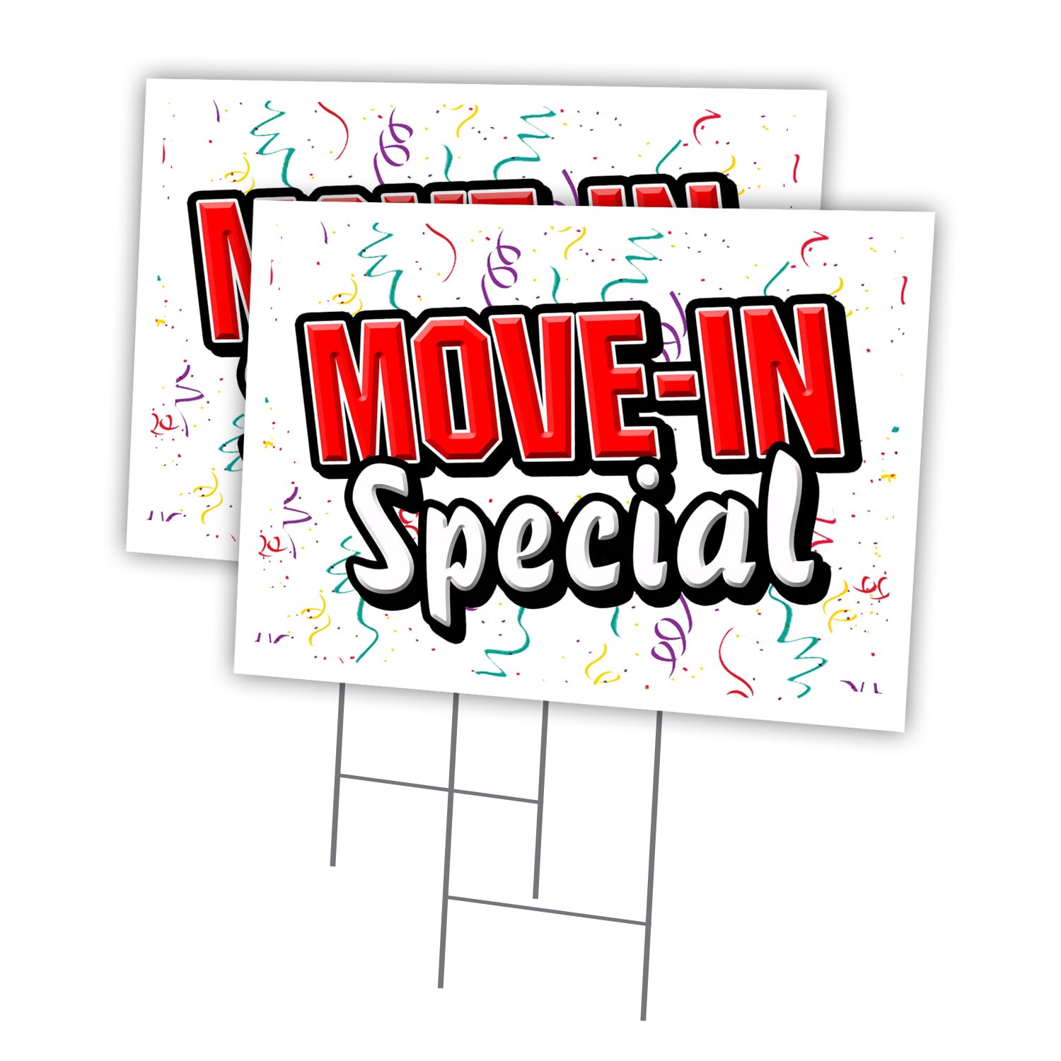 Amazon.com: MOVE-in SPECIAL 2 Pack of 12" x 16" Yard Sign & Stake ...