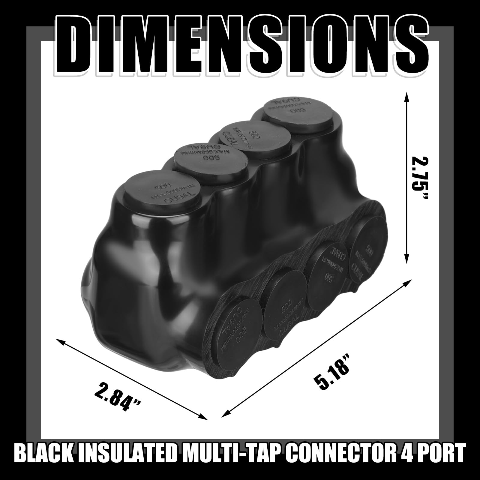 Snapklik.com : Copkim 2 Pcs Black Multi Cable Connector, 4 Wire Ports ...