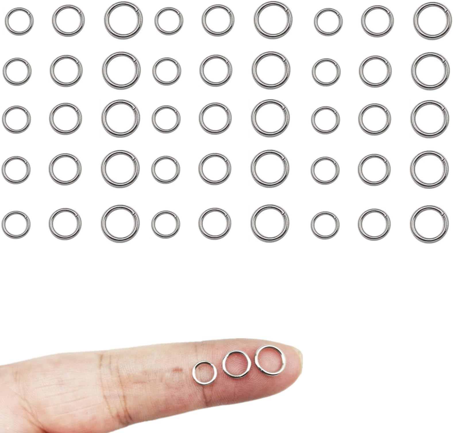 Amazon.com: 1000pcs Mix 6mm 7mm 8mm Stainless Steel Rings Jump Rings ...