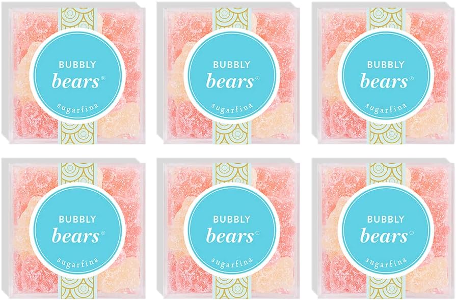 Amazon.com : Sugarfina Bubbly Bears Small Candy Cube Gummy Bear, 3.5oz ...