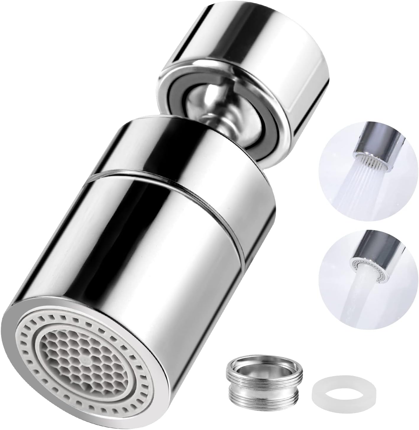 Wasserhahn Aufsatz Schwenkbar, 360° Drehbar Doppelfunktion Wasserhahn ...