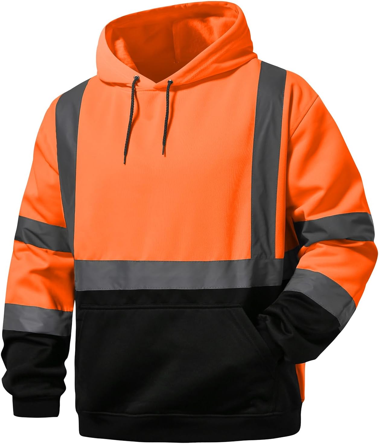SKSAFETY Hi Vis Work Safety hoodie for Men - Class 3 High Visibility Reflective Hoodie Jacket ...