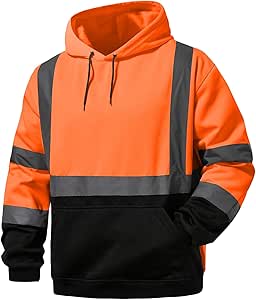SKSAFETY Hi Vis Work Safety hoodie for Men - Class 3 High Visibility Reflective Hoodie Jacket ...