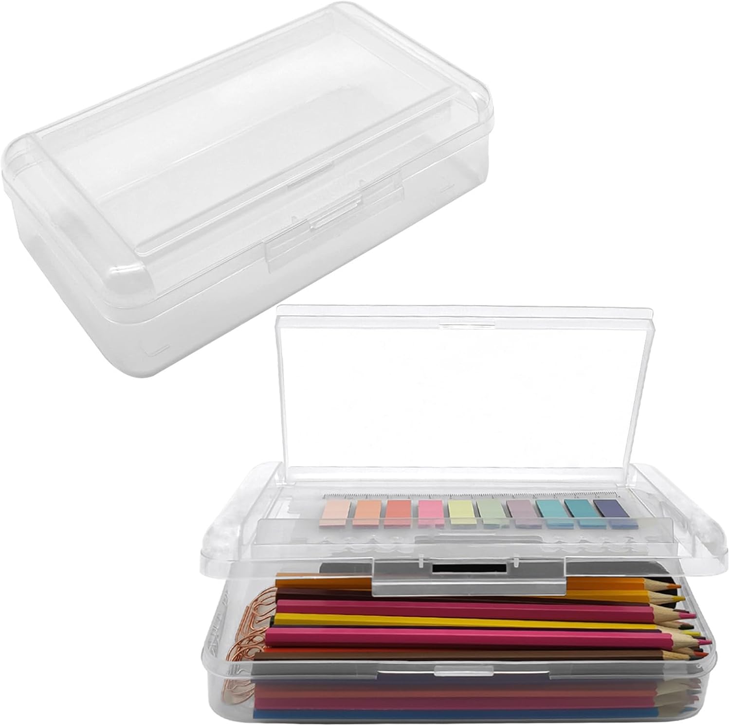 Amazon.com: HXGNLOMD 1 Pack Pencil Box,Double Layer Large Capacity ...