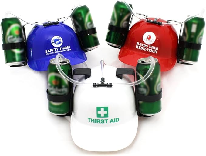 Drinks Helmet Thirst aid Beer Hat. Holds 2 cans of beer (Variable ...