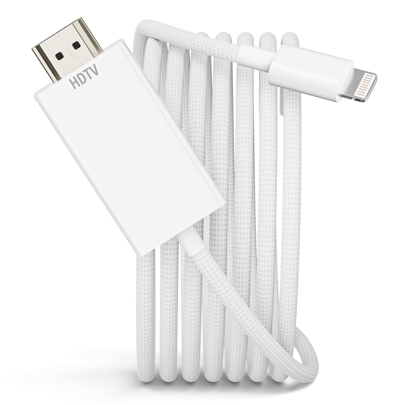 Esbeecables 10FT NYLON LIGHTNING TO HDMI CABLE