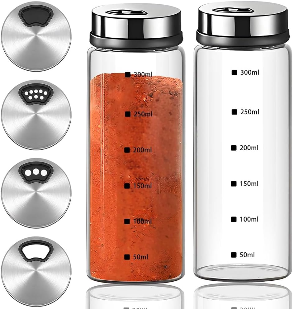 Amazon.com: 2 Pack 300ml Salt and Pepper Shakers, Salt Shaker with ...