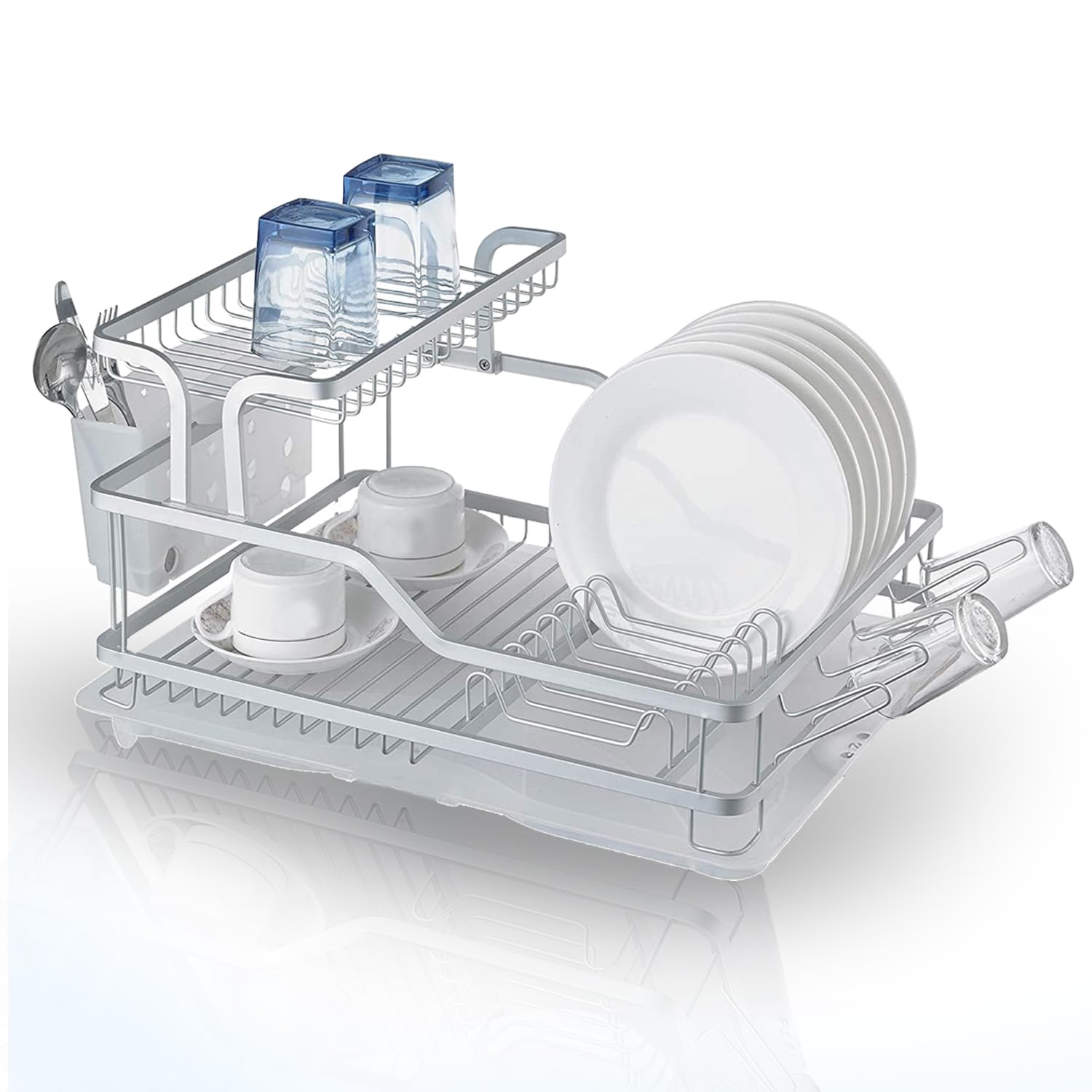 IBELL IBLPR1 Dish Rack for Kitchen, Aluminium Bartan Stand for Drying ...