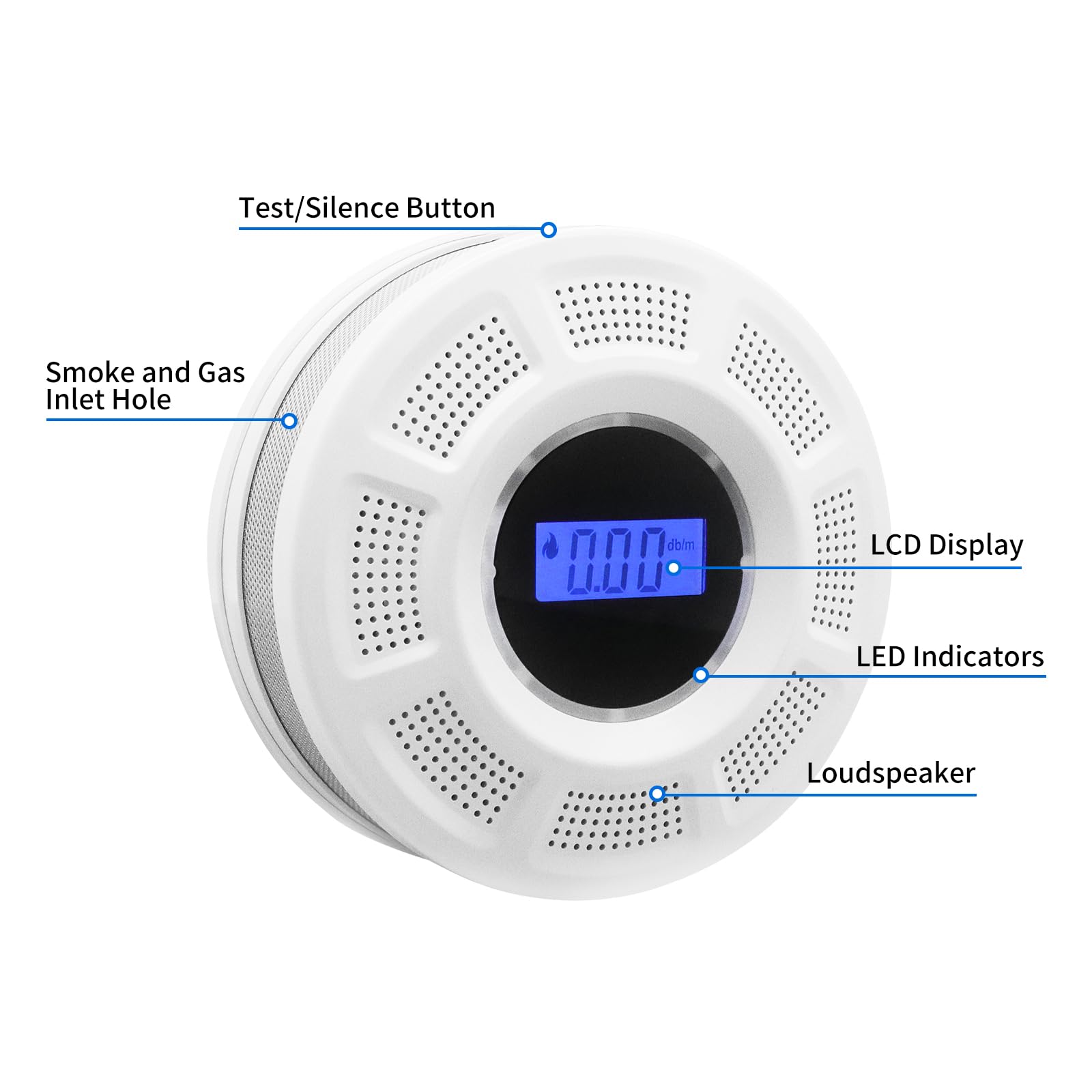 Fire Alarms Smoke Detectors Carbon Monoxide 2-in-1 Smoke & With 10-Year ...