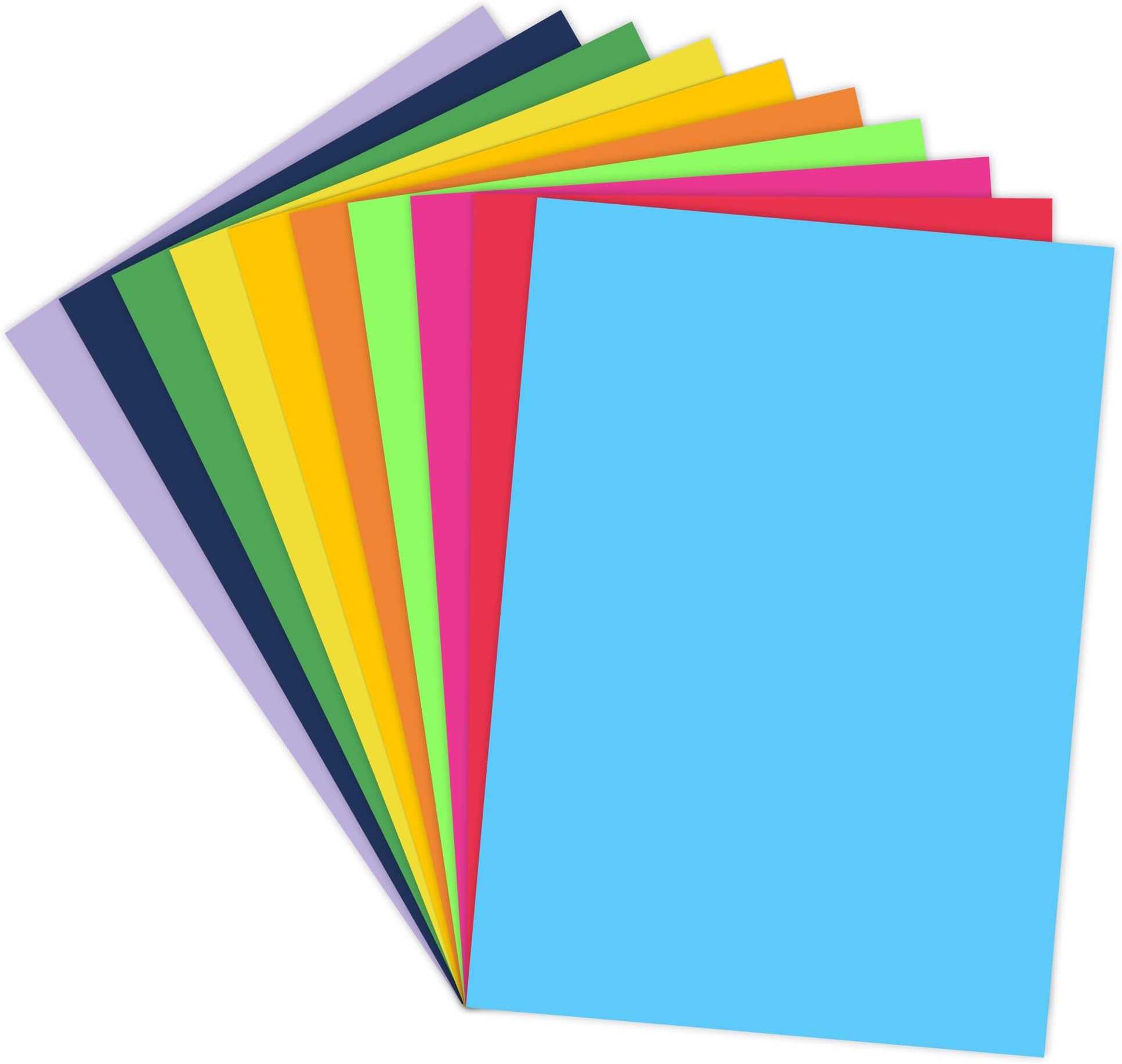 Paraspapermart A4 Size Color Paper (Neon Colours, 10 Colors X 5 Sheets ...
