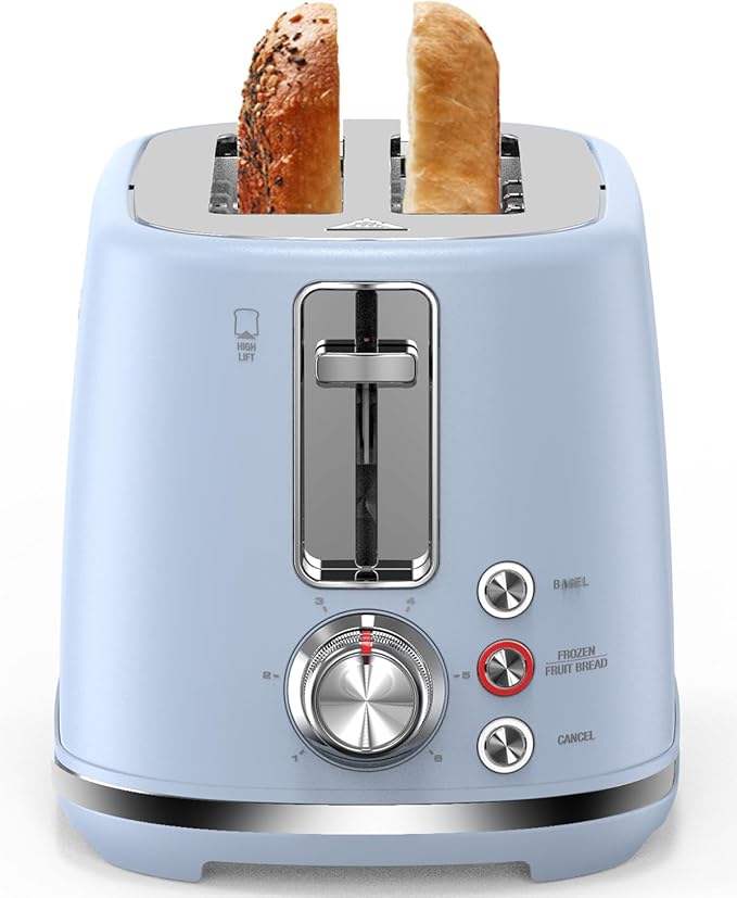 Amazon.com: LONGDEEM 2 Slice Toaster, Wide Slots, Auto Off & Frozen ...