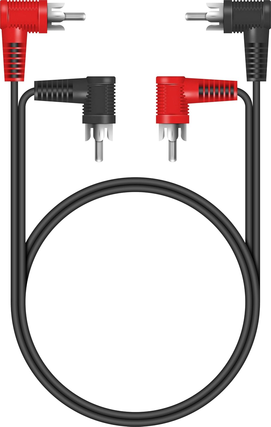 2 x Right Angled Phono Plug to 2 x Right Angled Phono Plugs,: Amazon.co ...