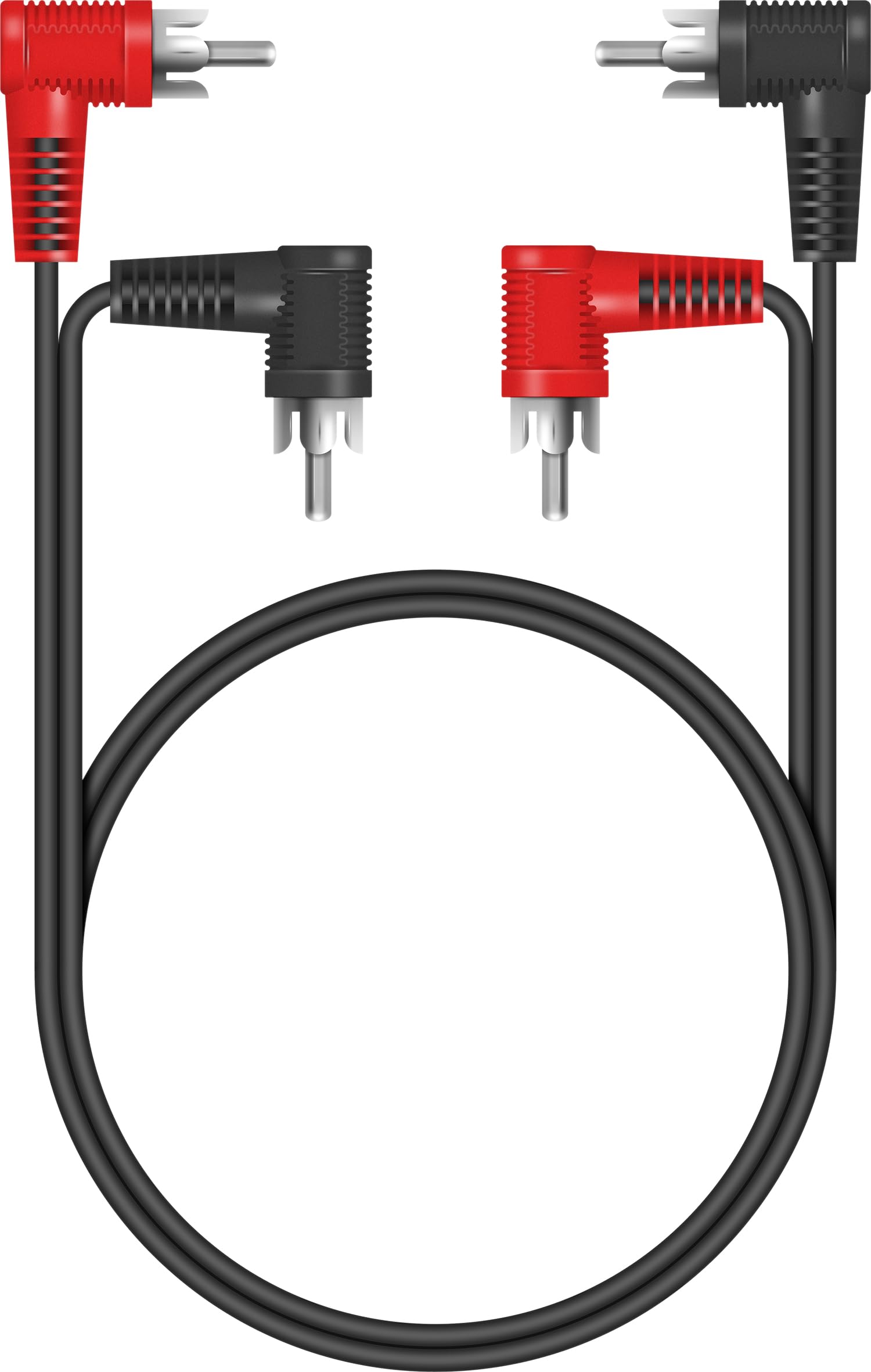 2 x Right Angled Phono Plug to 2 x Right Angled Phono Plugs,: Amazon.co ...