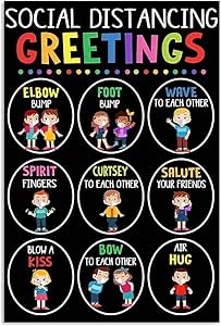 Amazon.com: KasaBlaro Canvas Wall Art Social Distancing Greetings ...