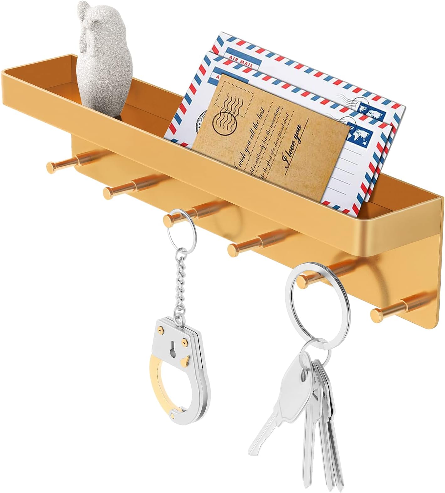 Amazon.com: VIS'V Key Holder Wall Mount, Gold Self Adhesive Key Hanger ...