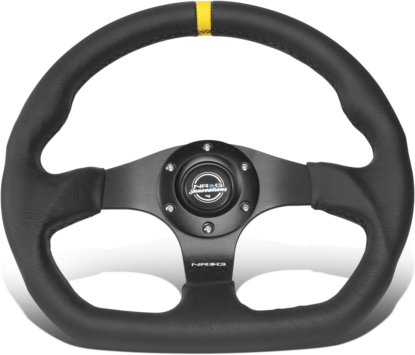 Amazon.com: NRG Innovations NRG-RST-024MB-R-Y Reinforced Steering Wheel ...