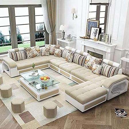 Best furniture 12 Seater Sectionals and Loveseats Wood Sofa Set (White ...