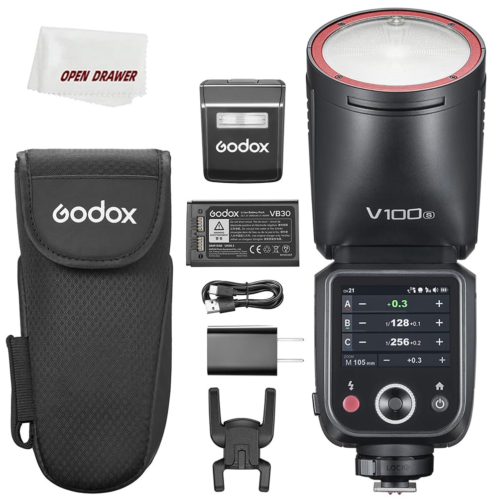 Amazon.com : Godox V100S Flash V100-S USA Version Round Head Touch ...
