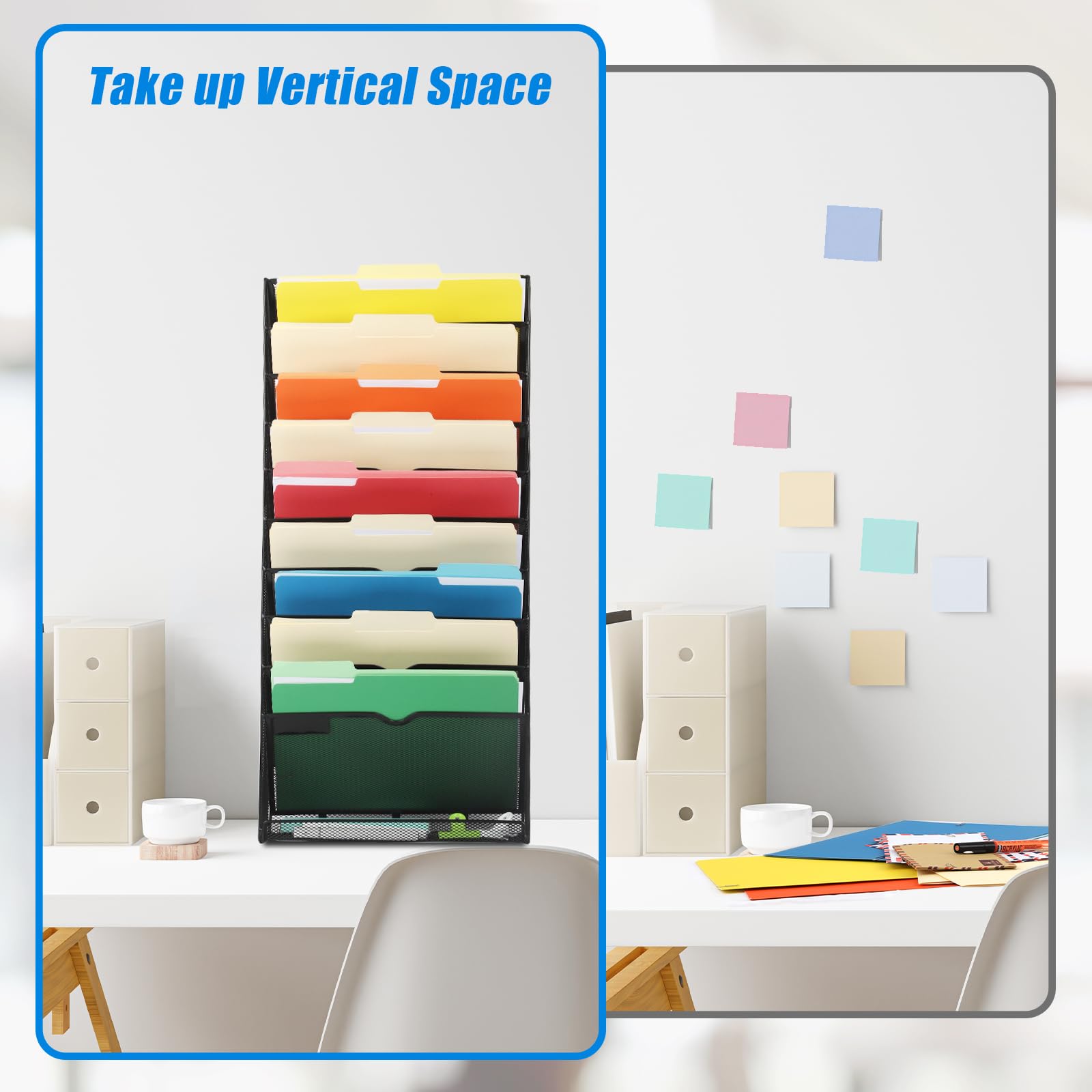 Snapklik.com : EASEPRES Desk File Organizer Mesh 11-Tier, Hanging Wall ...