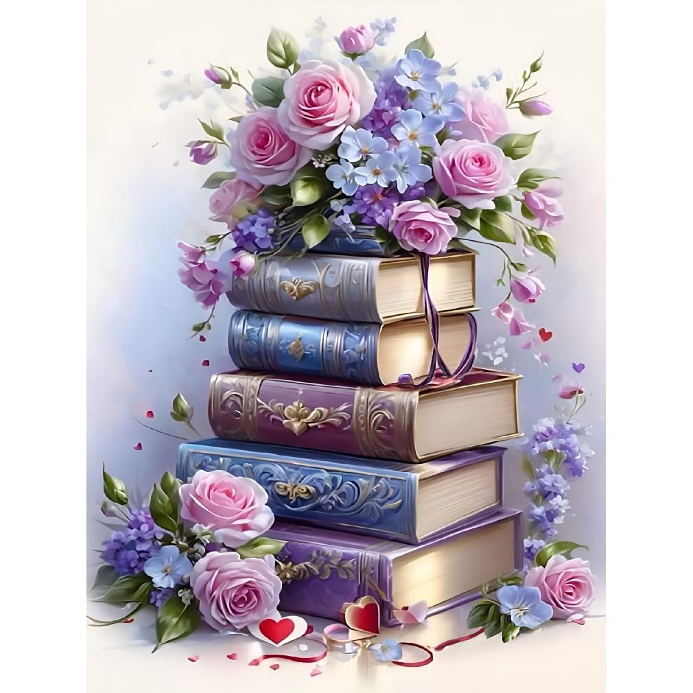 Amazon.com: 5D Book Diamond Art Kits for Adults, DIY Flower Book ...
