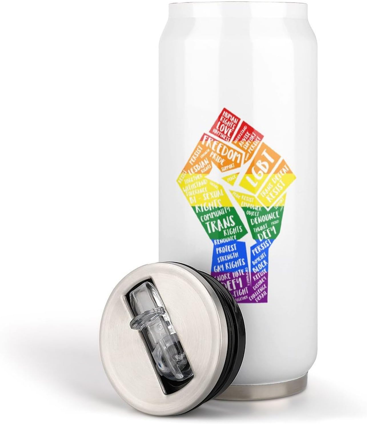LGBT Pride Fist Stainless Steel Tumbler Insulated Cups Travel Coffee ...